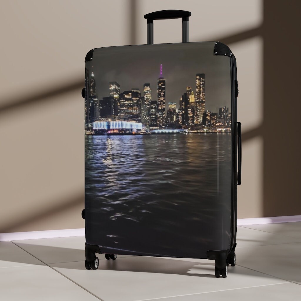 Suitcases Nighttime City on a Boat - Etsy