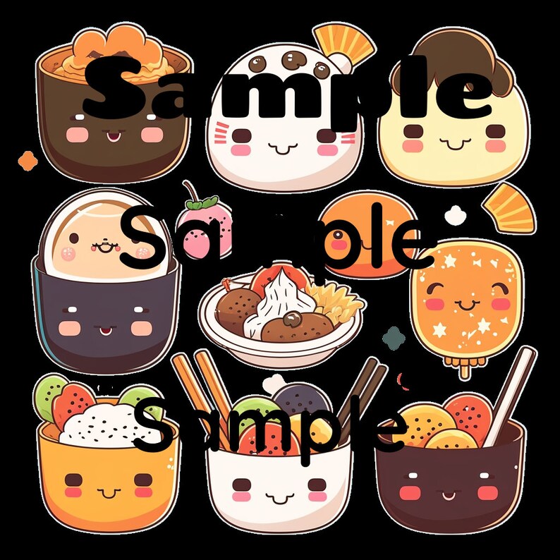 Super Cute Anime Food Clipart - Etsy