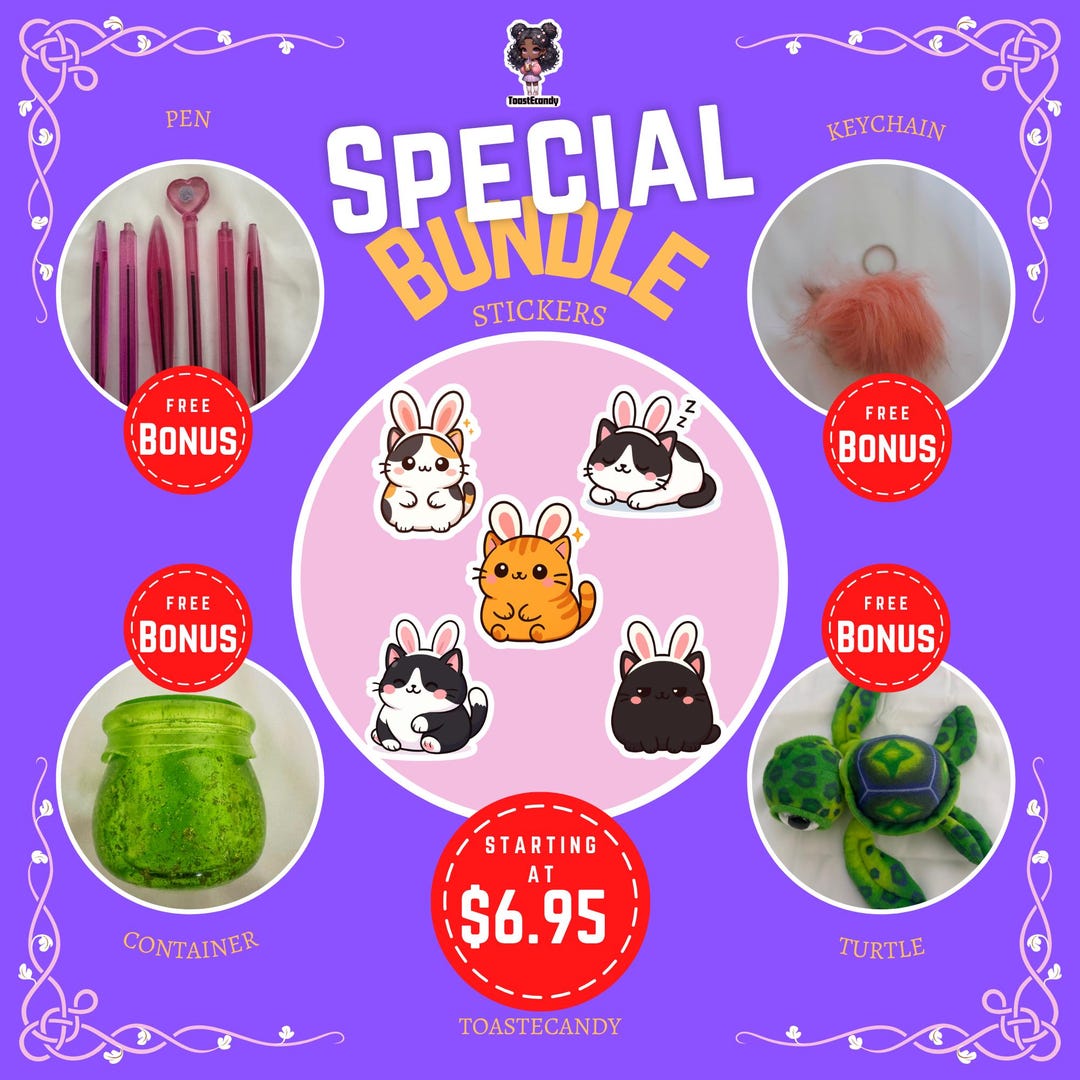 My Chubby Bunny Cat Sticker Bundle | Kawaii Chubby Cat Stickers | Cute ...