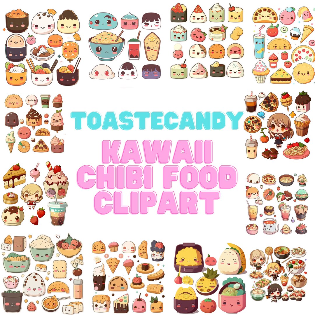 Kawaii Chibi Food Clipart - Etsy