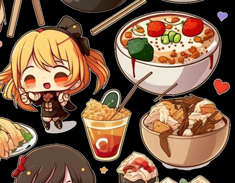 Super Cute Anime Food Clipart - Etsy