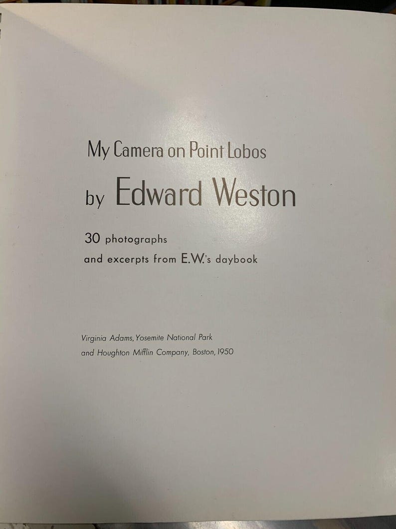My Camera on Point Lobos - 30 Photographs by Edward Weston - 1950 1st ...