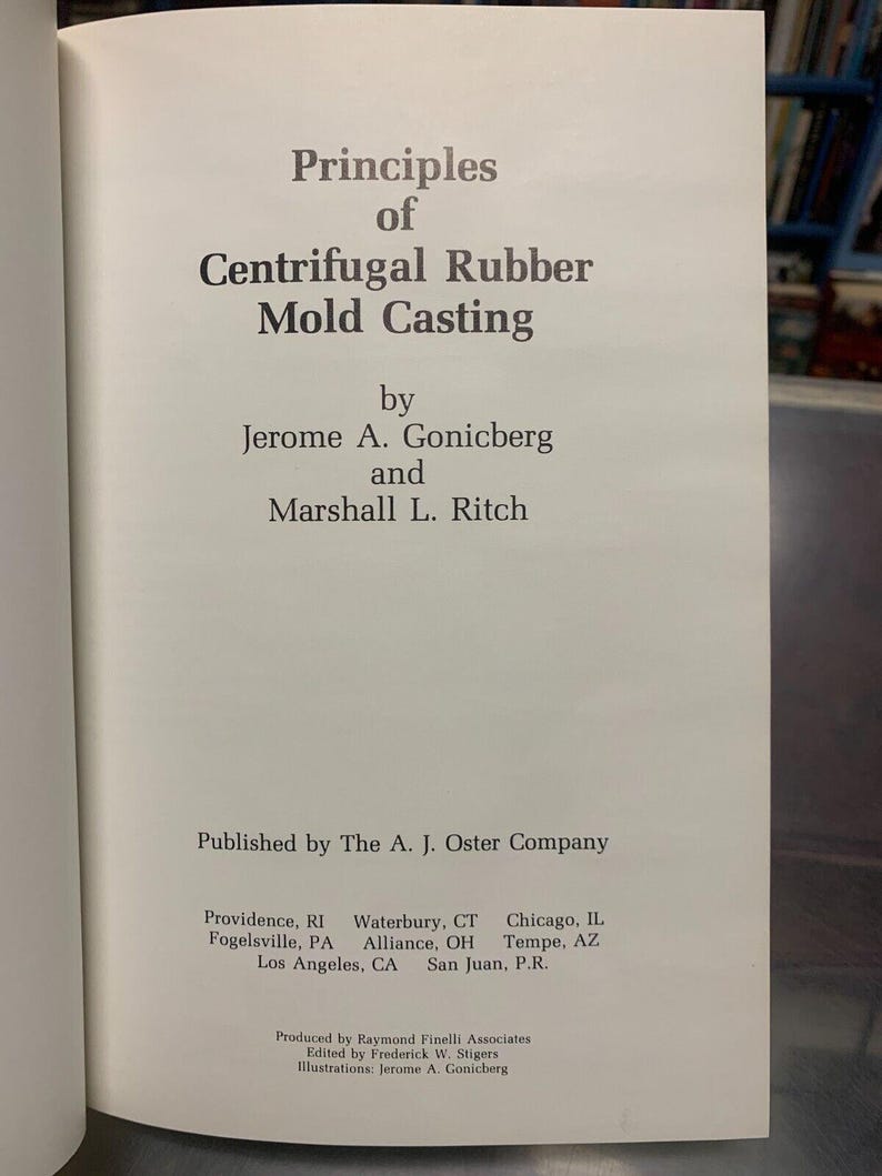 Principles of Centrifugal Rubber Mold Casting, Gonicberg, 1986 - Etsy