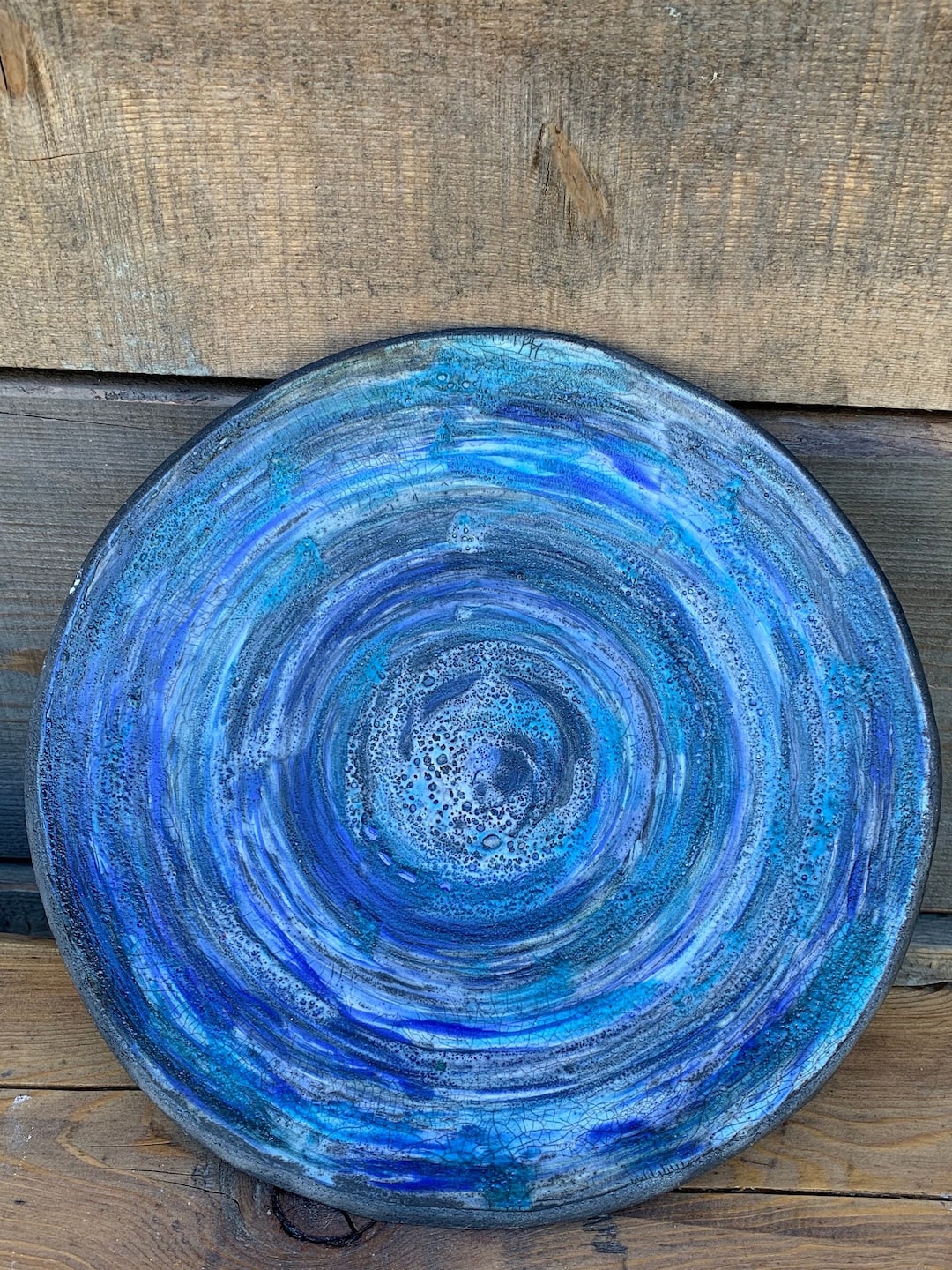 Plate, Centerpiece in Raku Technique Ceramic - Etsy
