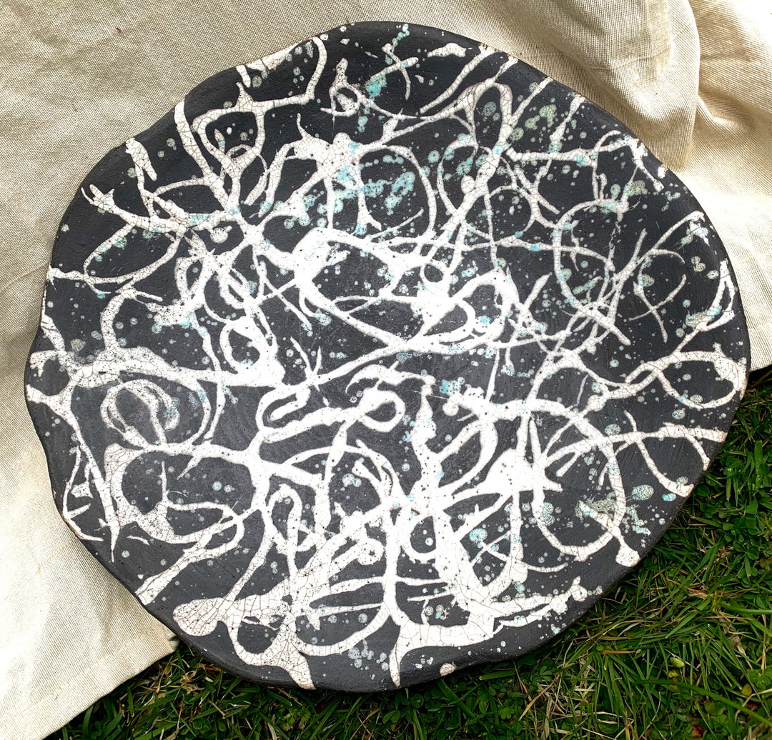 Plate, Centerpiece in Raku Technique Ceramic - Etsy