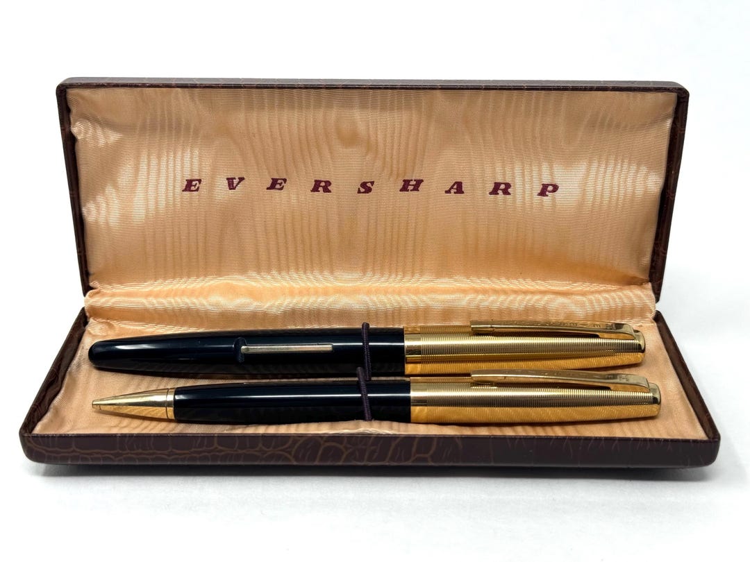 Eversharp Ventura Restored Vintage Fountain Pen and Pencil Set, Black ...