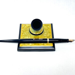 Sheaffer Desk Pen Set, Solid 14K Gold Two-tone Fine Nib, Restored ...