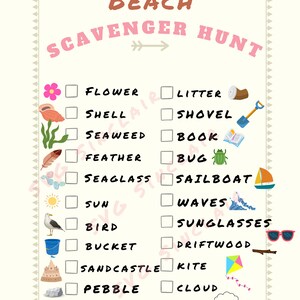 Kids Beach Scavenger Hunt Printable File - Etsy