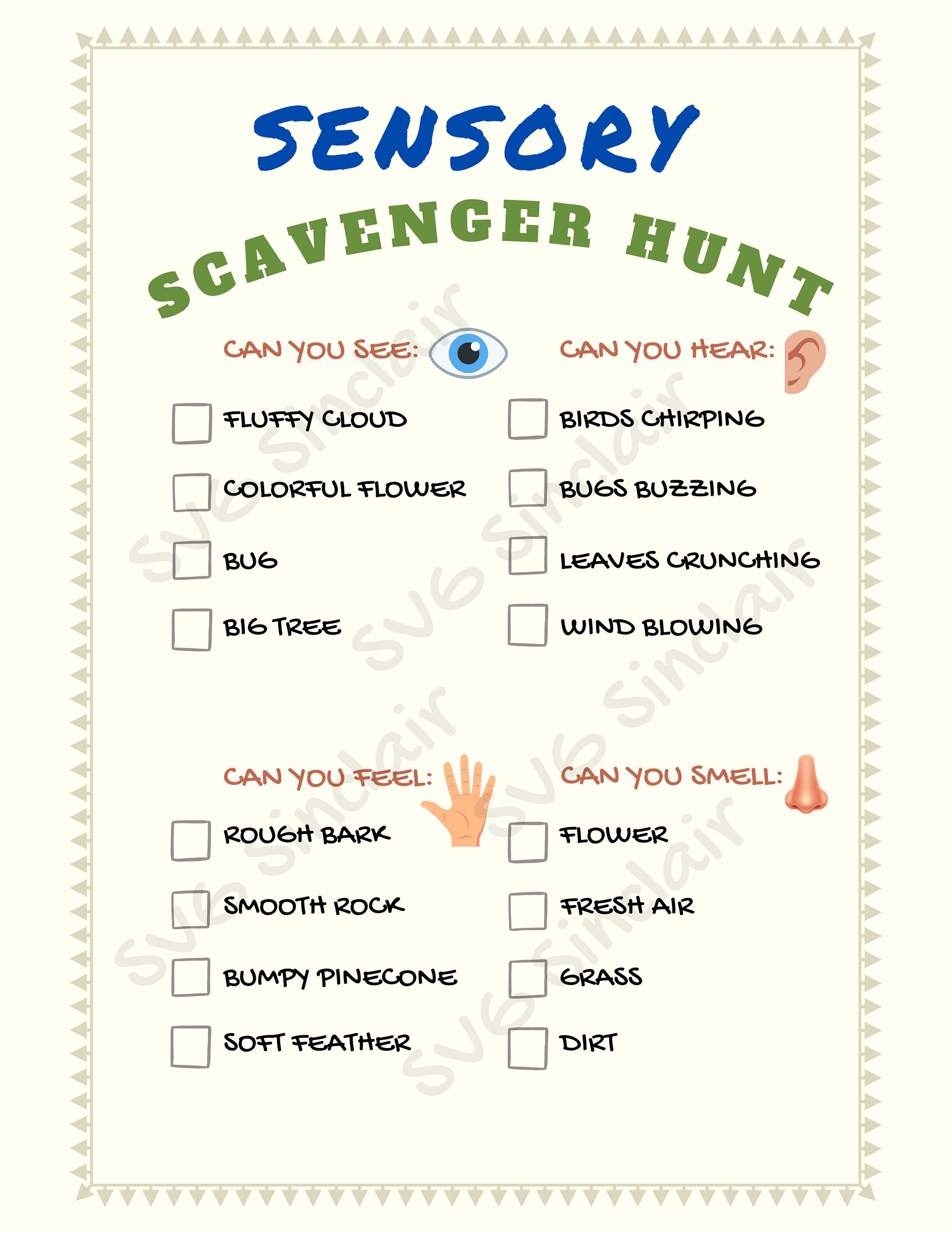 4-pack Bundle Kids Scavenger Hunt Printables: Nature, Sensory, Camping ...