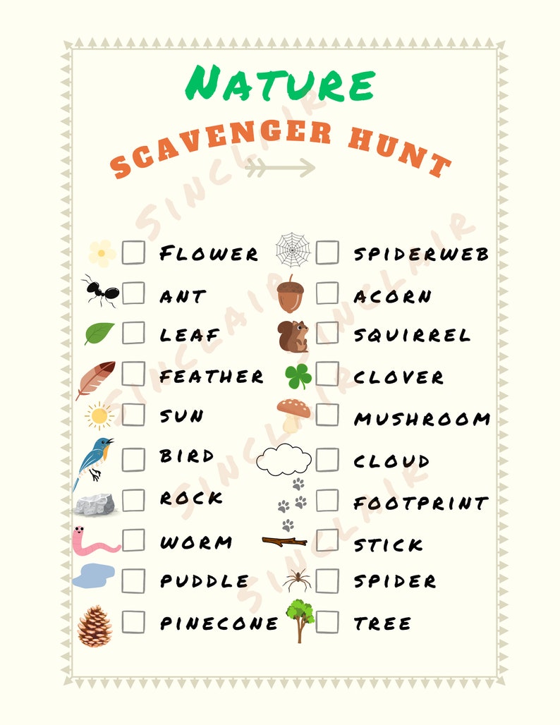 4-pack Bundle Kids Scavenger Hunt Printables: Nature, Sensory, Camping ...