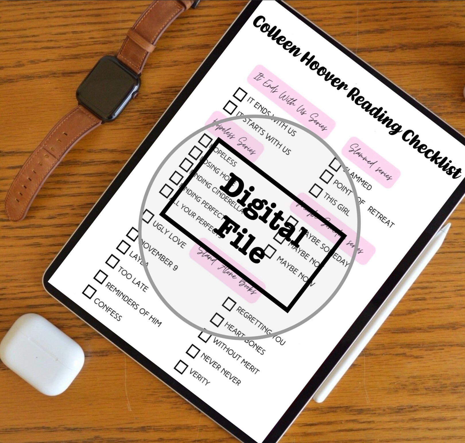 Colleen Hoover Reading Checklist - Etsy