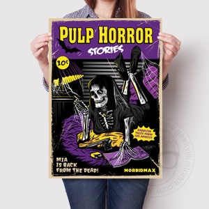 Pulp Fiction Retro Horror Print - Etsy