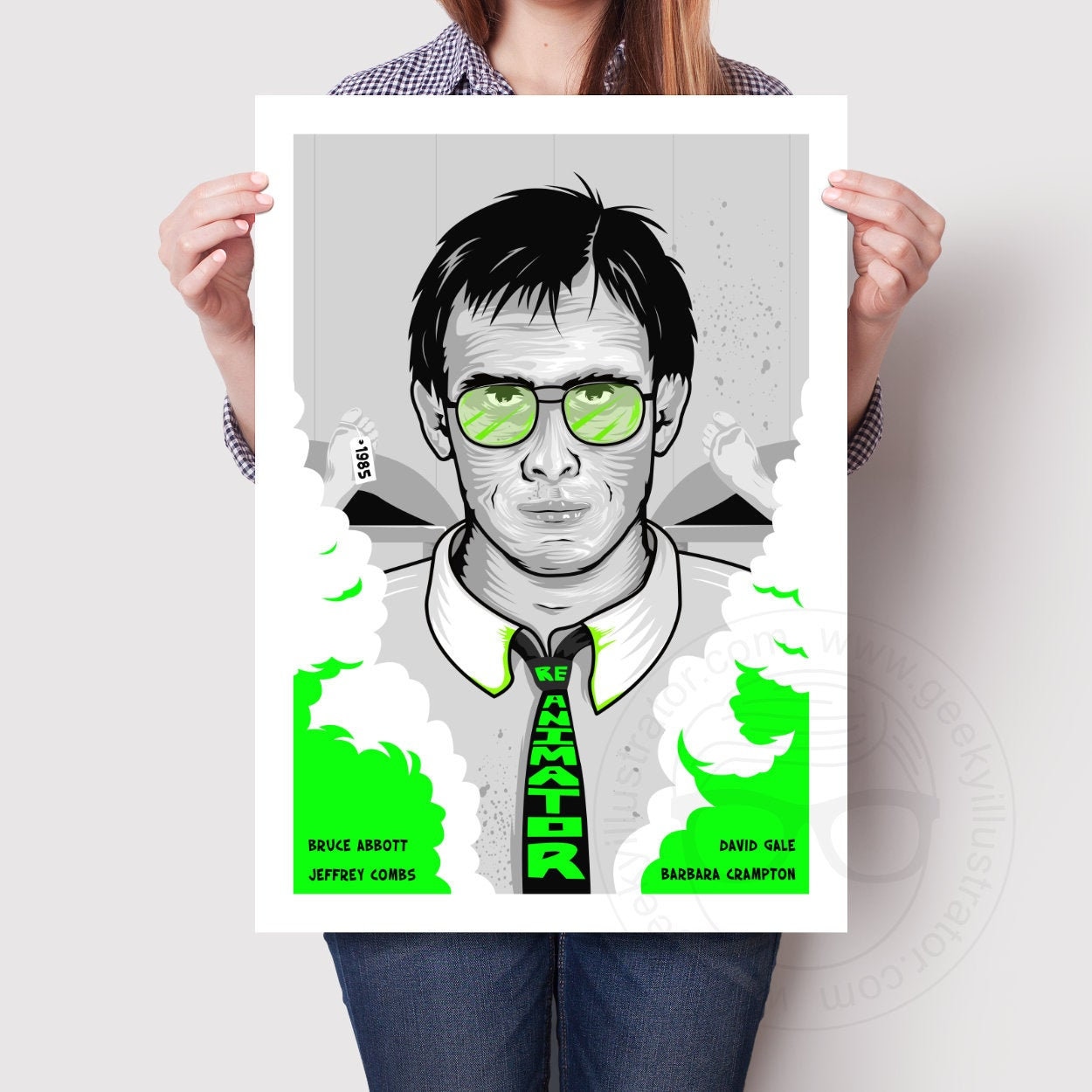 Re-Animator 1985 illustrated movie poster 80s Horror print | Etsy