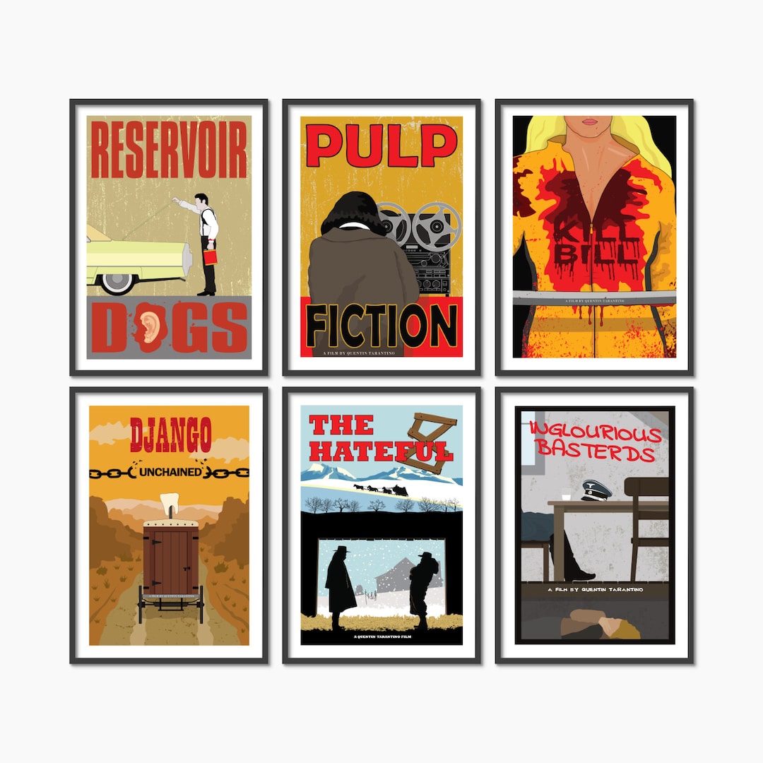 Tarantino Movie Poster Collection // Film Print Set of 6 // Retro Wall ...