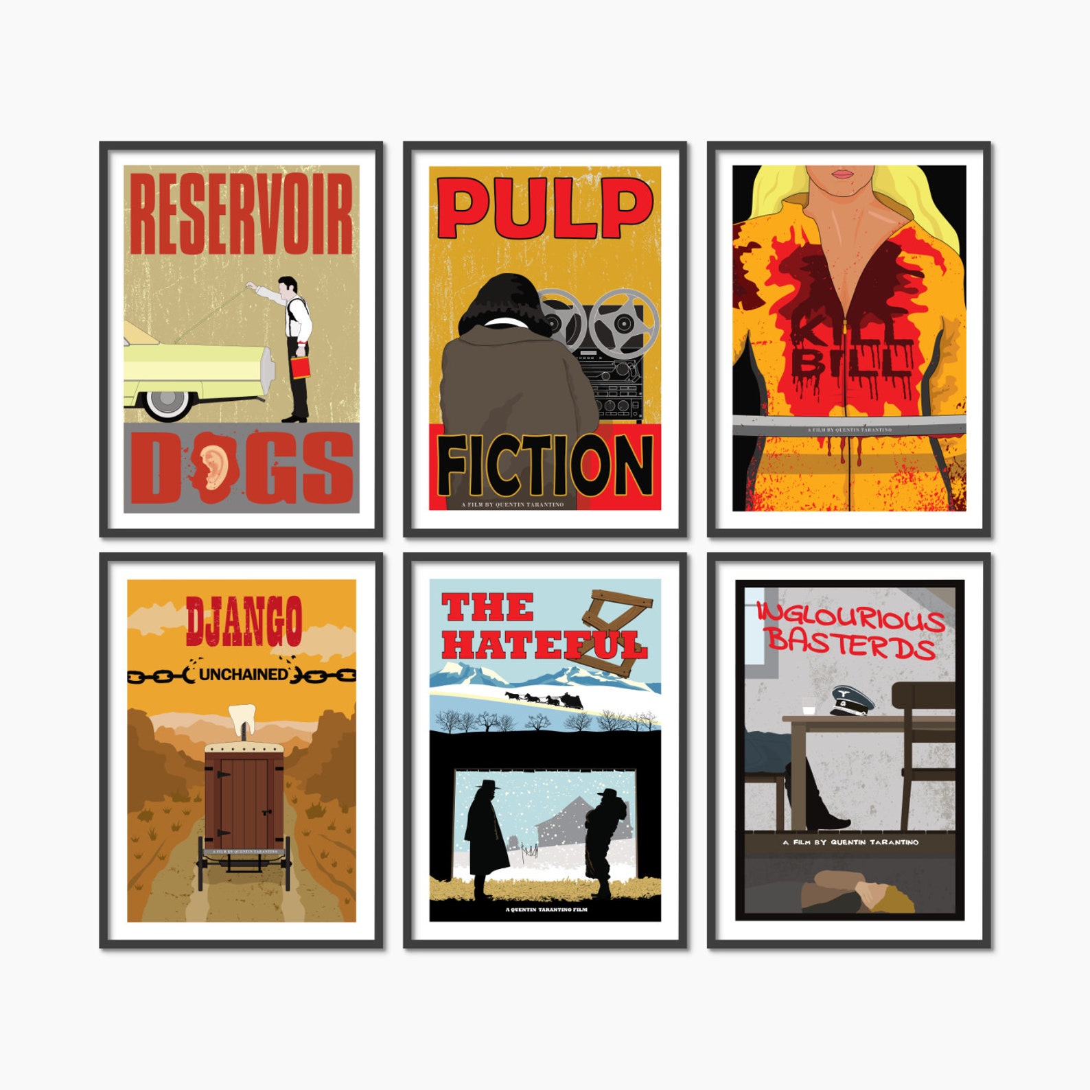 Tarantino Movie Poster Collection // Film Print Set of 6 // | Etsy