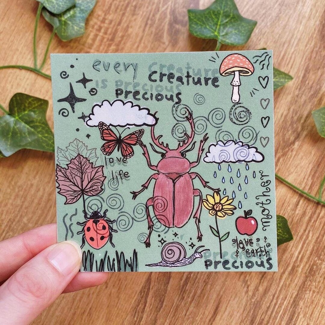 Whimsical Mother Earth Bug Art Print | Fairycore Decor | Dreamcore ...
