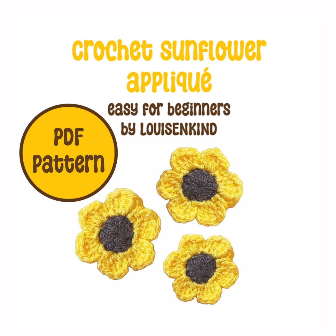 PDF Cottagecore Sunflower Appliqué Crochet Pattern Tutorial - Etsy