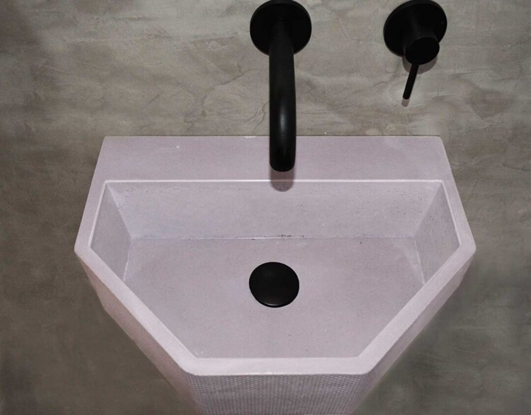 CAPRICE Handmade Concrete Basin, Wall Hung or Surface Mounted, Compact ...