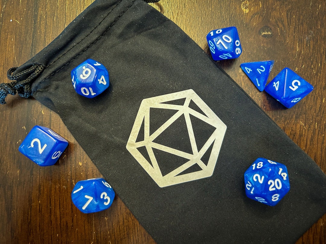 D20 Dice Bag | Crit Dice Bag | Microfiber Drawstring Pouch for Dungeons ...