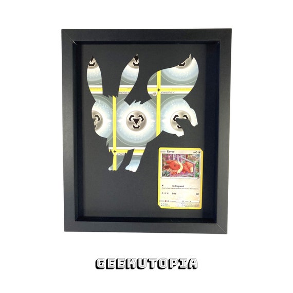 Eevee Grey Frame With Genuine Pokémon Cards Holo Card - Etsy