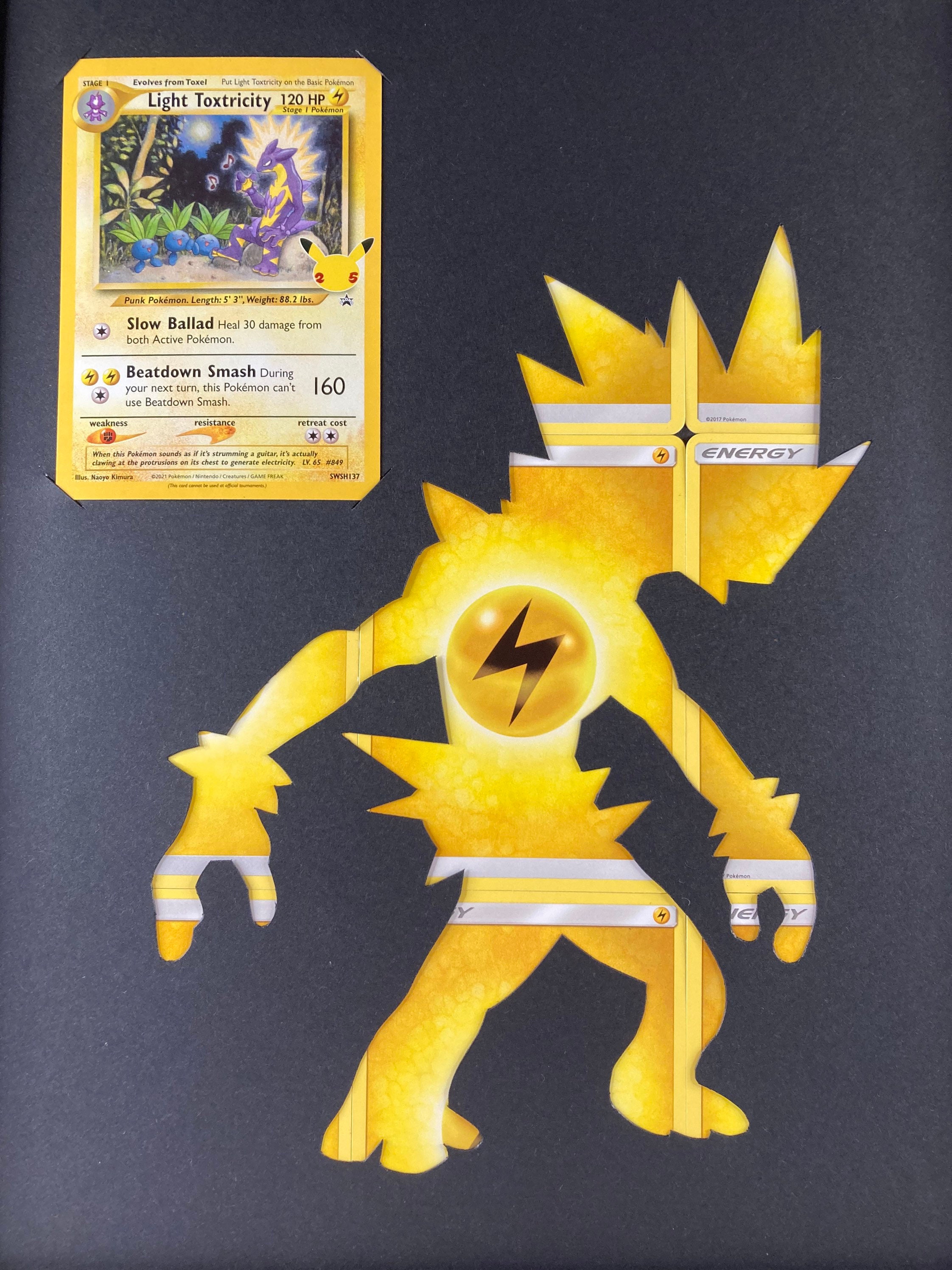 Light Toxtricity Frame With Genuine Pokémon Cards Holo Card - Etsy