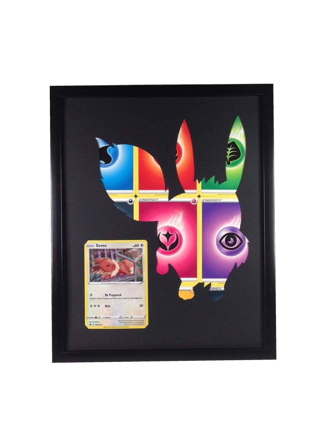 Eevee Frame With Genuine Pokémon Cards Holo Card Gift - Etsy