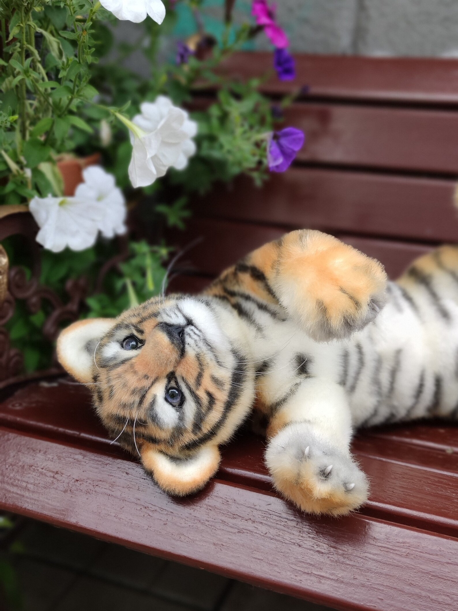 Tiger Cub is a lifelike life-size sculpture of a tiger. Plush | Etsy