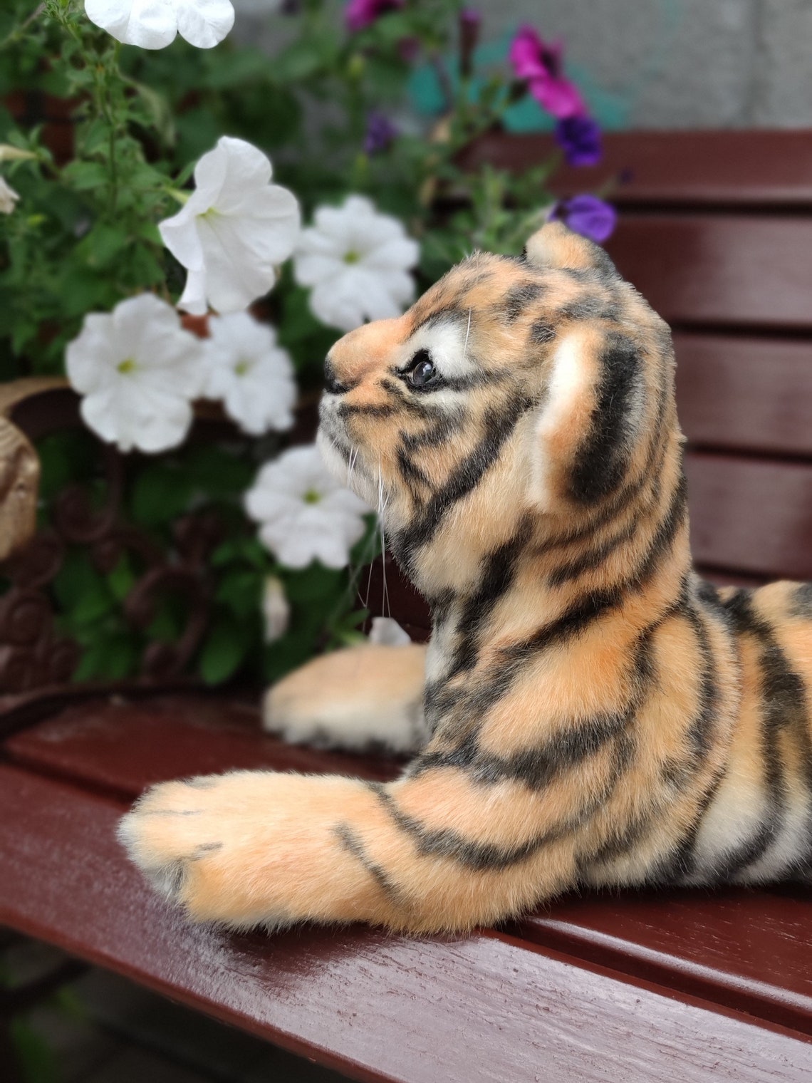 Tiger Cub is a lifelike life-size sculpture of a tiger. Plush | Etsy
