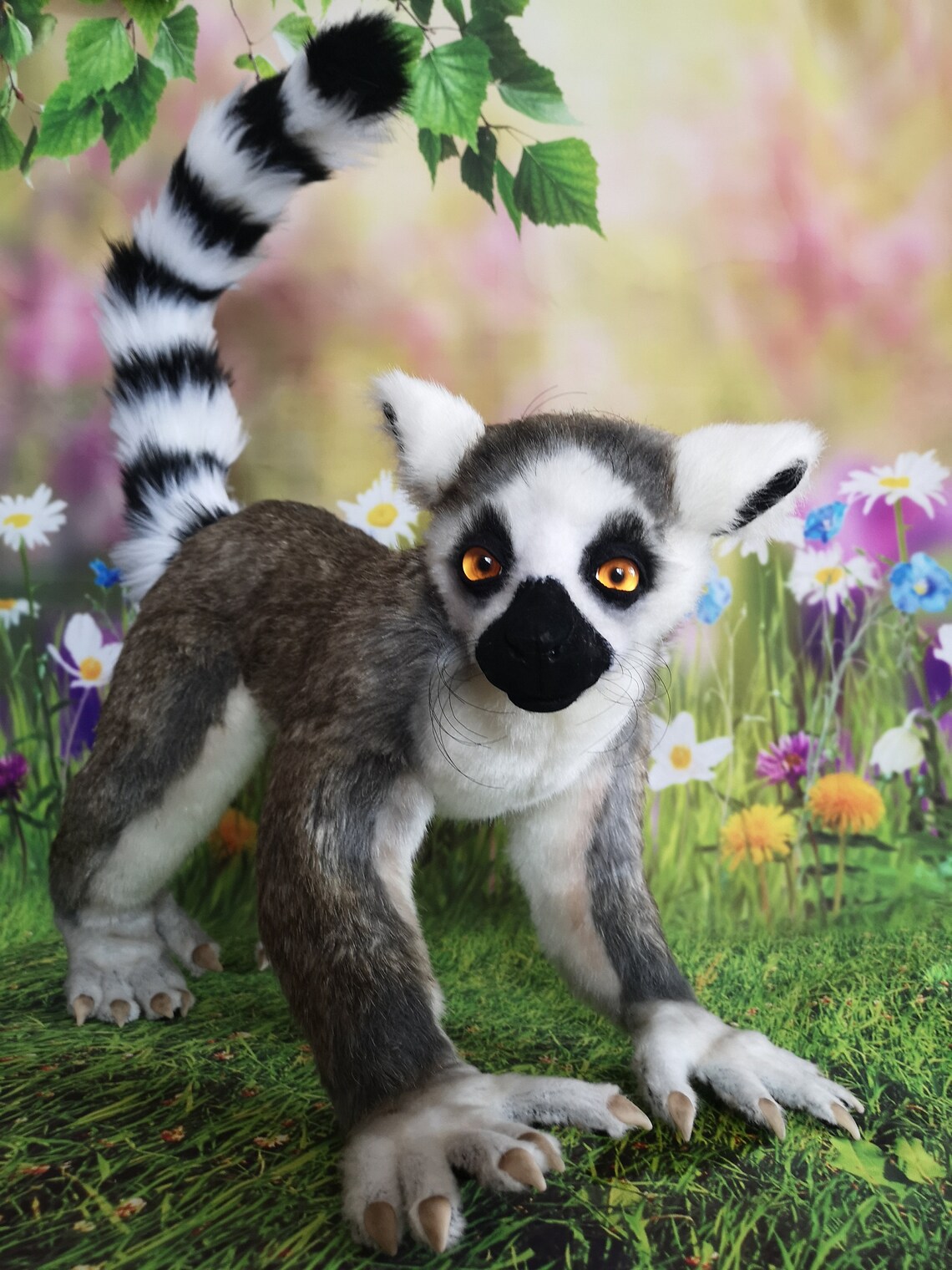 Realistic soft & plush toy: Stuffed the ring-tailed lemur | Etsy