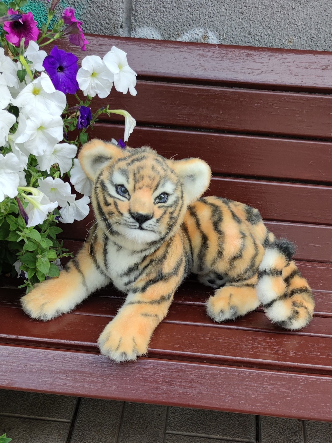Tiger Cub is a lifelike life-size sculpture of a tiger. Plush | Etsy