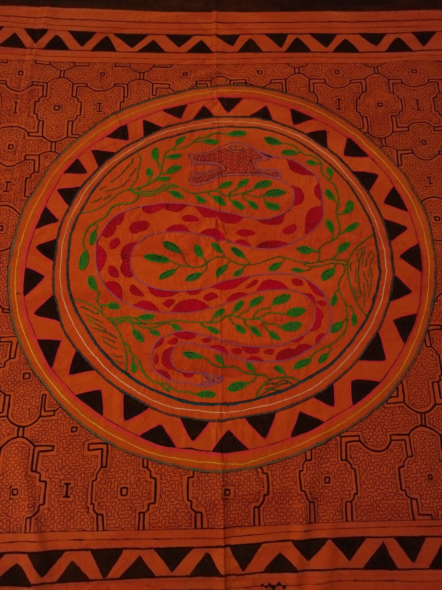 Shipibo-konibo Tapestry With "madre Anaconda" Center - Etsy