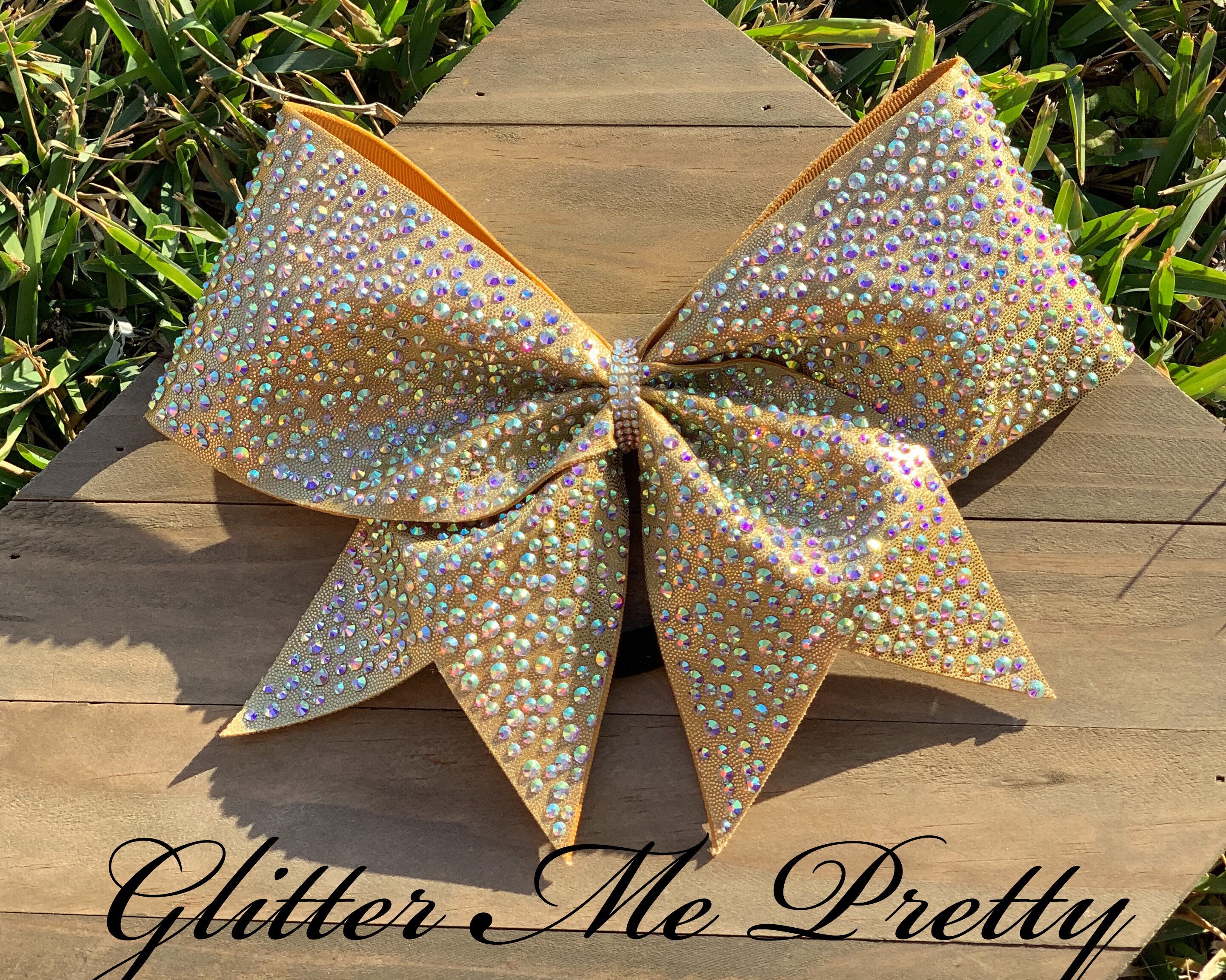 Gold Sequin Cheer Bows