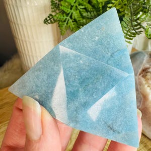 Trollite Triangle Crystal: Brazilian Carved Stone, Third Eye Chakra - Etsy