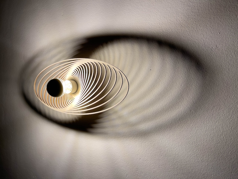 LED Wall Lamp - OP Art #6 Shadow Lamp Universe - Wooden Lampshade ...