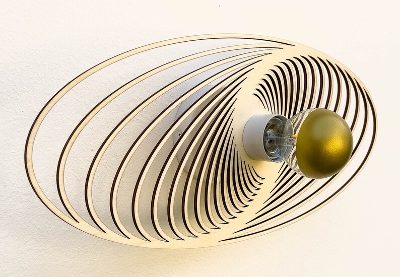 LED Wall Lamp - OP Art #6 Shadow Lamp Universe - Wooden Lampshade ...