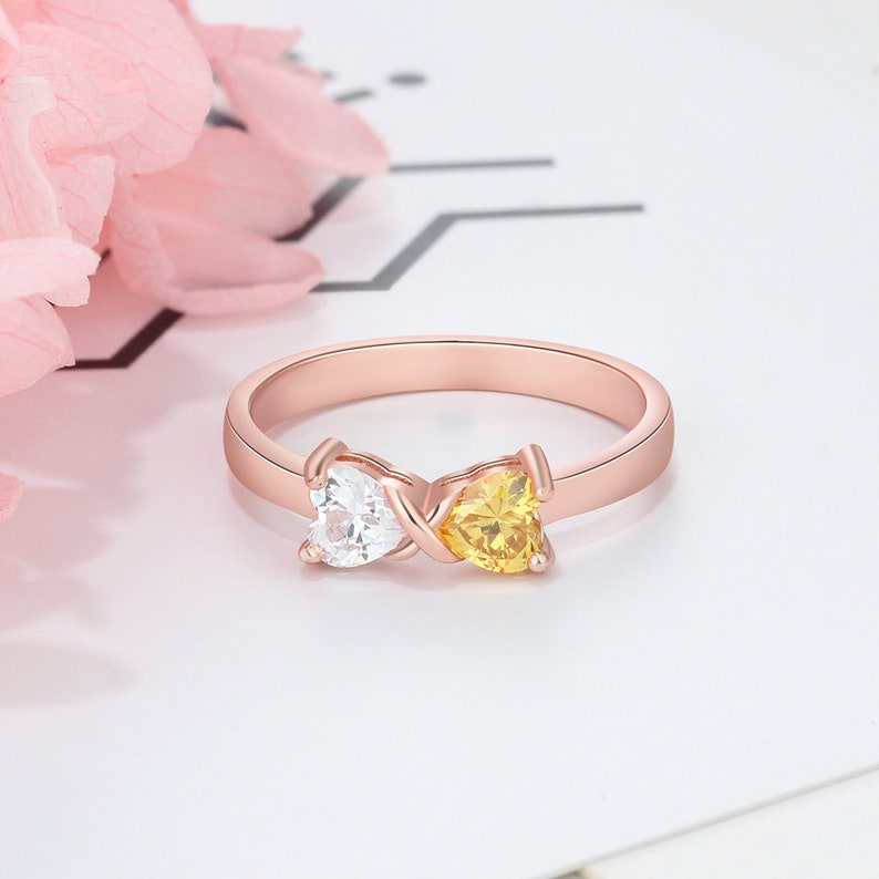 Promise Ring for Her Rose Gold Ring With Custom Names and | Etsy