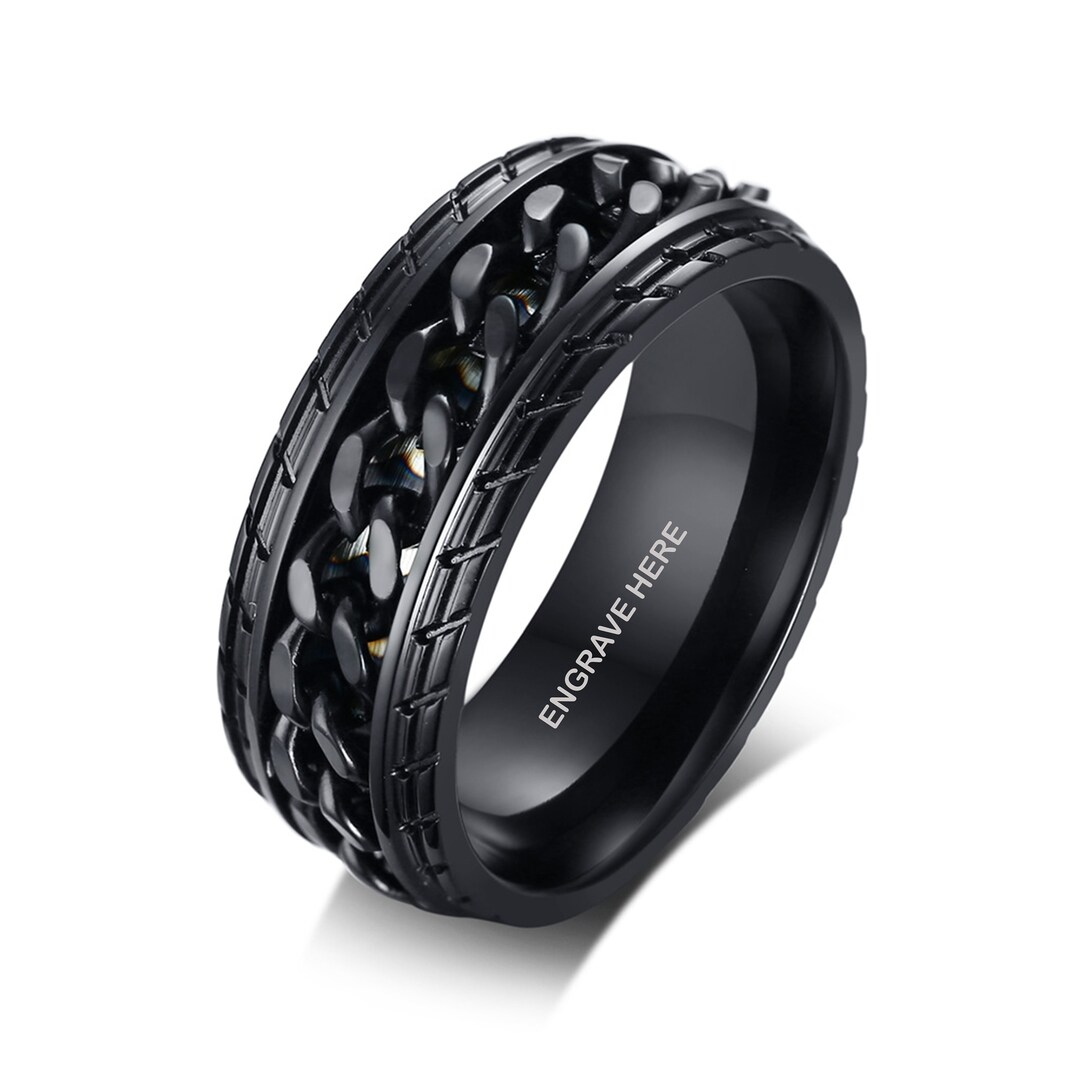 Personalized Spinner Ring for Dad | Fathers Day Gift | Tire Design ...
