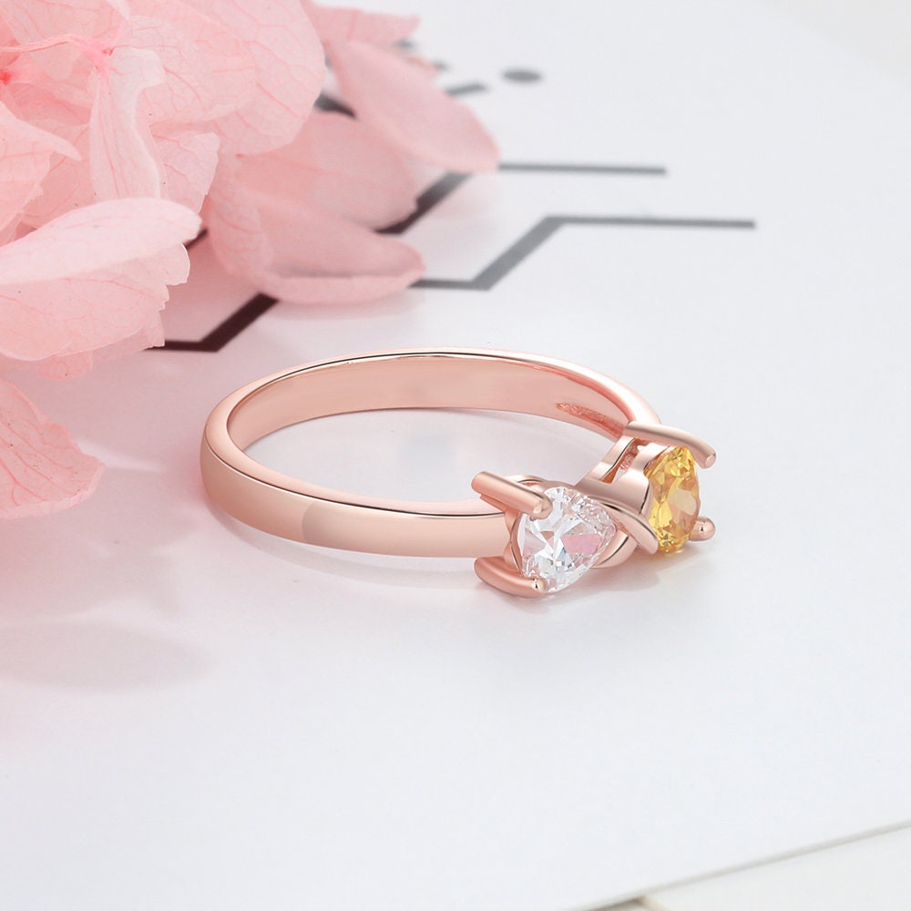 Promise Ring for Her Rose Gold Ring With Custom Names and | Etsy