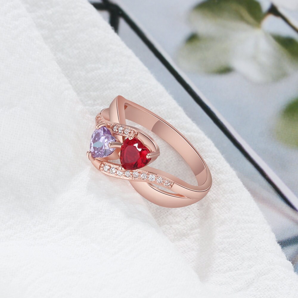 Rose Gold Promise Ring For Her Personalized Engravings | Etsy