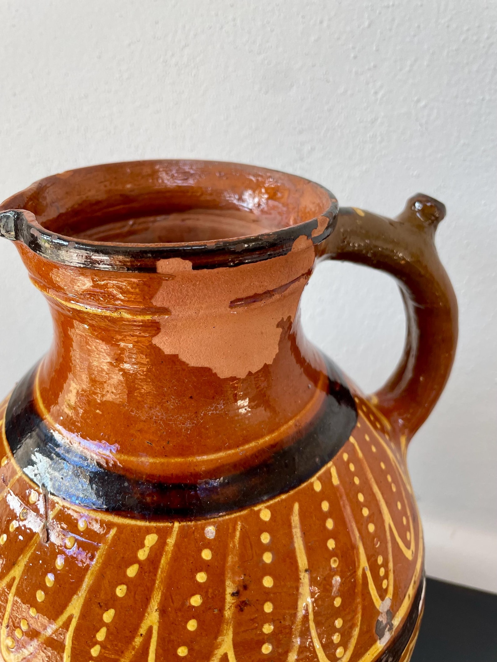 Large Terracotta Water Jug, Primitive Jug, Rustic Clay Pitcher, Old ...