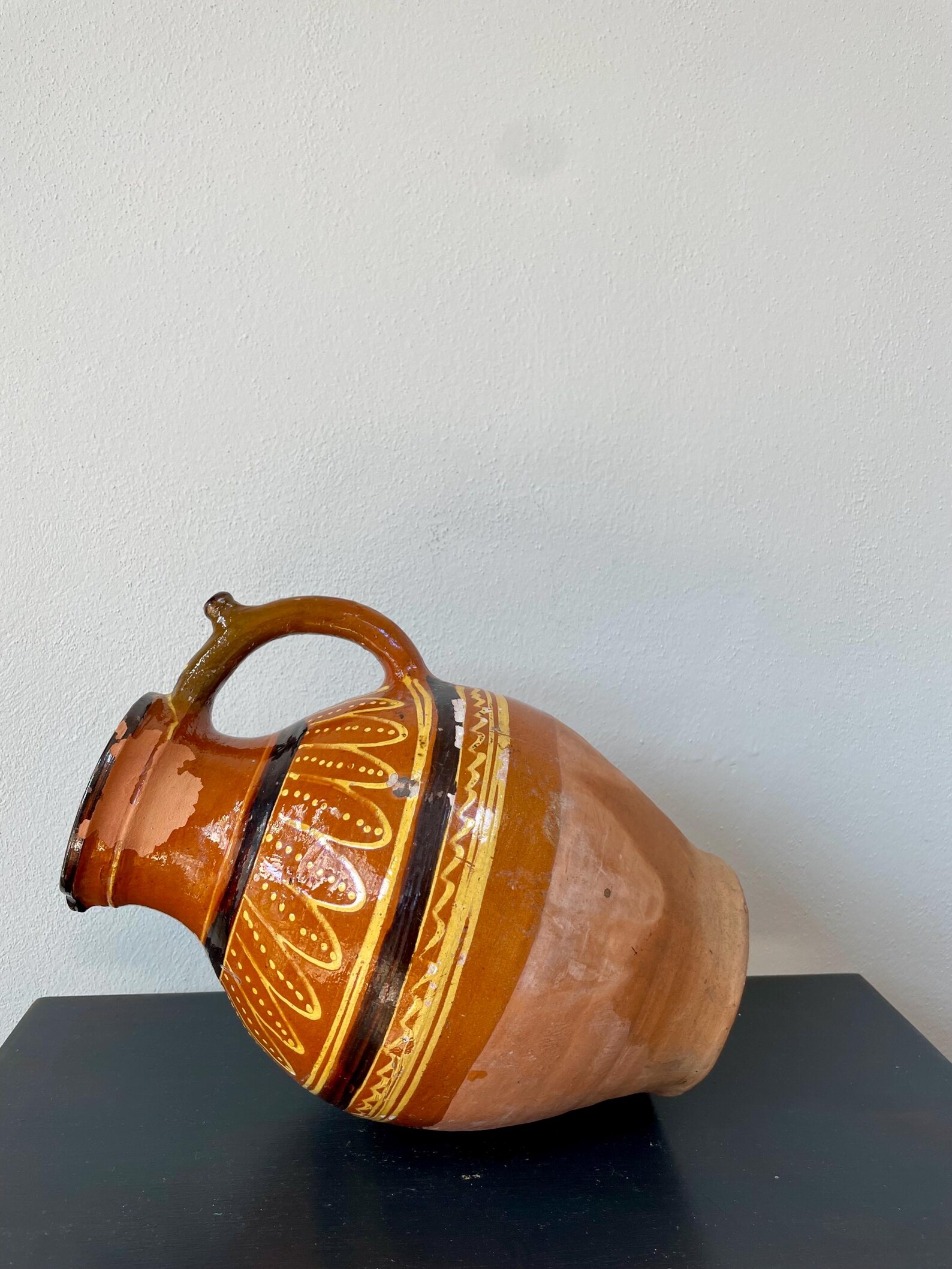 Large Terracotta Water Jug, Primitive Jug, Rustic Clay Pitcher, Old ...