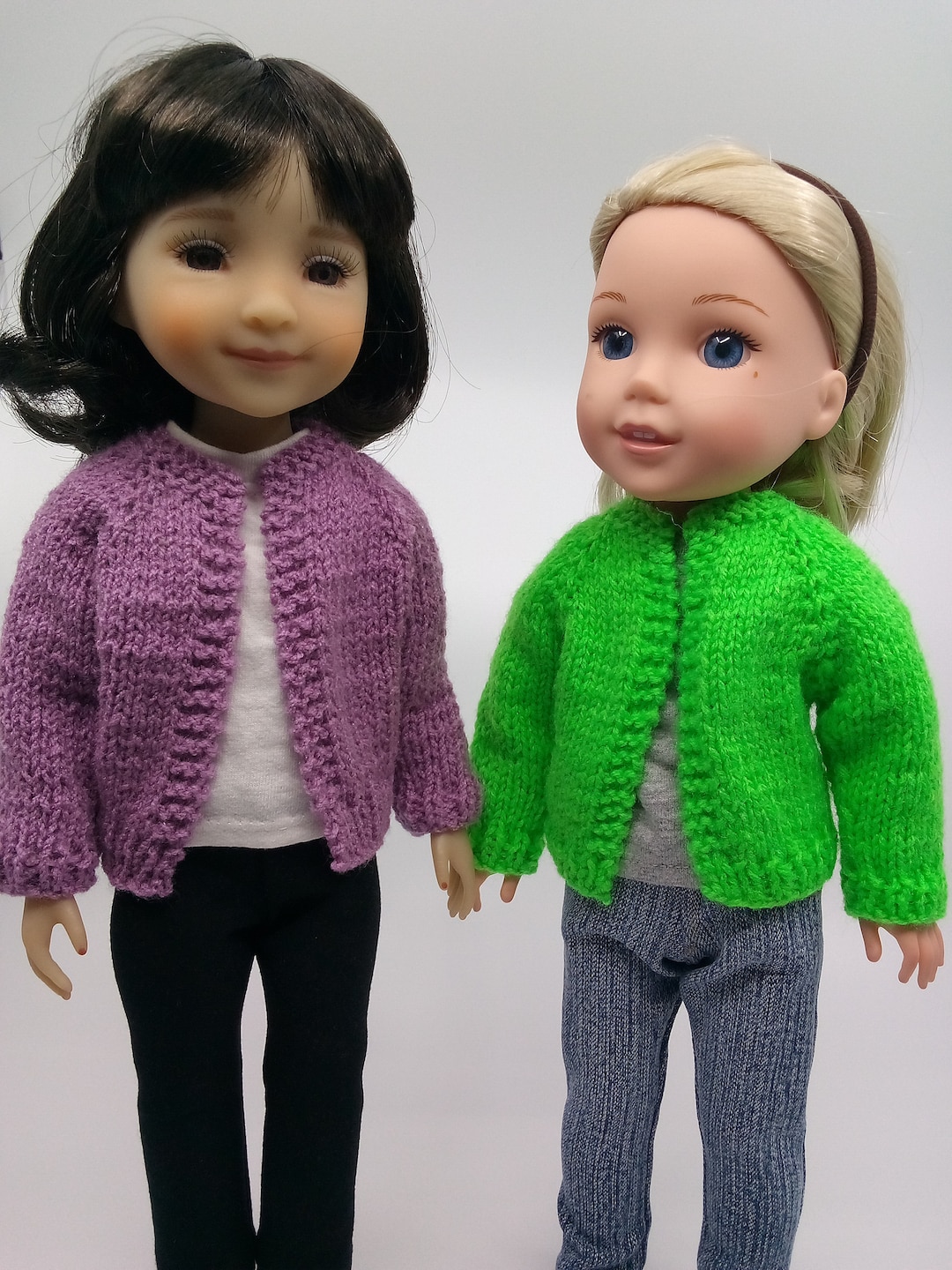 14.5 Inch Doll Sweaters - Hand-knit Cardigan Doll Sweaters in Assorted ...