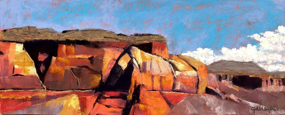 Ghost Ranch Cliffs 2 - Pastel Painting - Etsy
