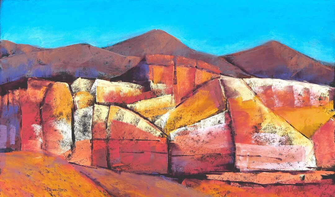 Ghost Ranch Cliffs 3 - Pastel Painting - Etsy