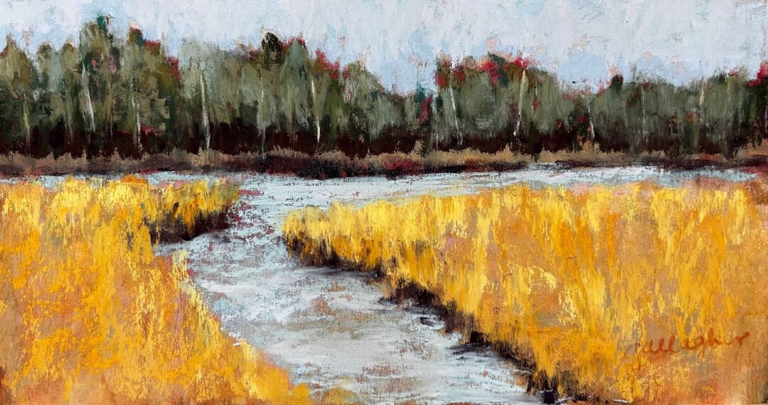 Marsh Colors - Pastel Painting - Etsy