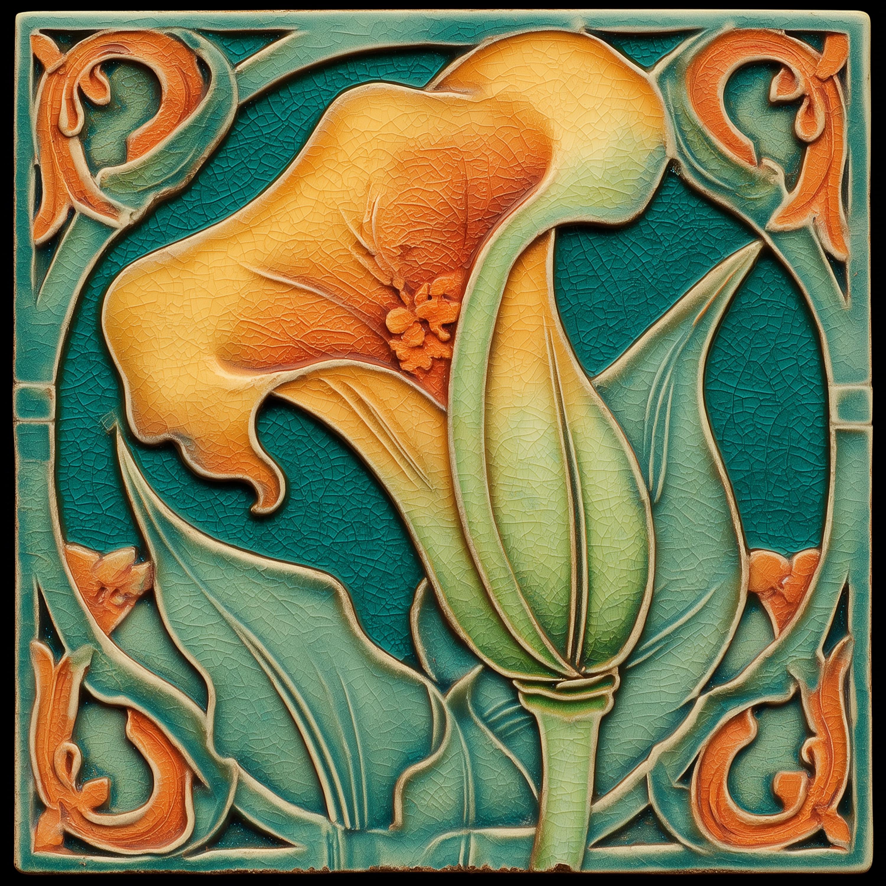 Art Nouveau Tile Clipart Set Decorative Elegance Vintage Tile Art for ...