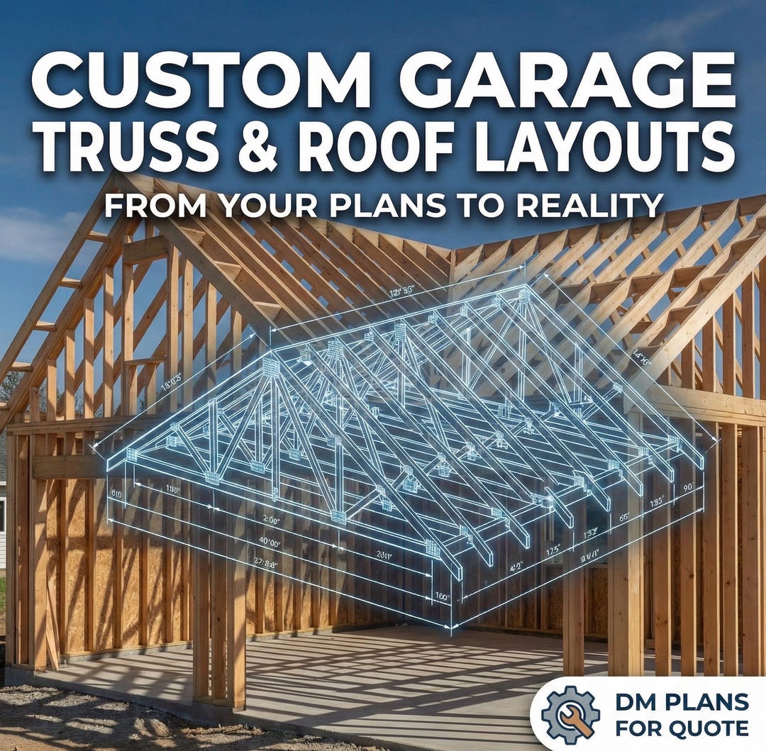 Custom Garage Truss Roof Framing Layout Service, Professional Lumber ...