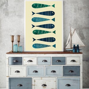 Fish Print, Nordic Sea Design, Fish Wall Art, Minimalism Print ...
