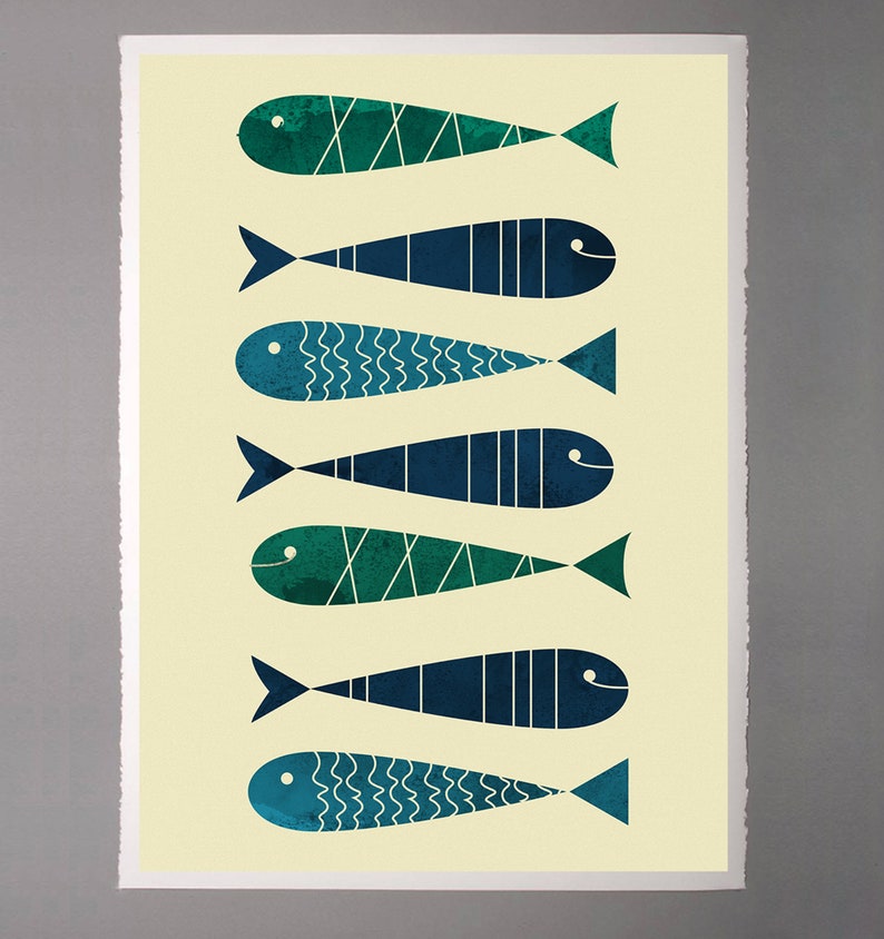 Fish Print Nordic Sea Design Fish Wall Art Minimalism - Etsy