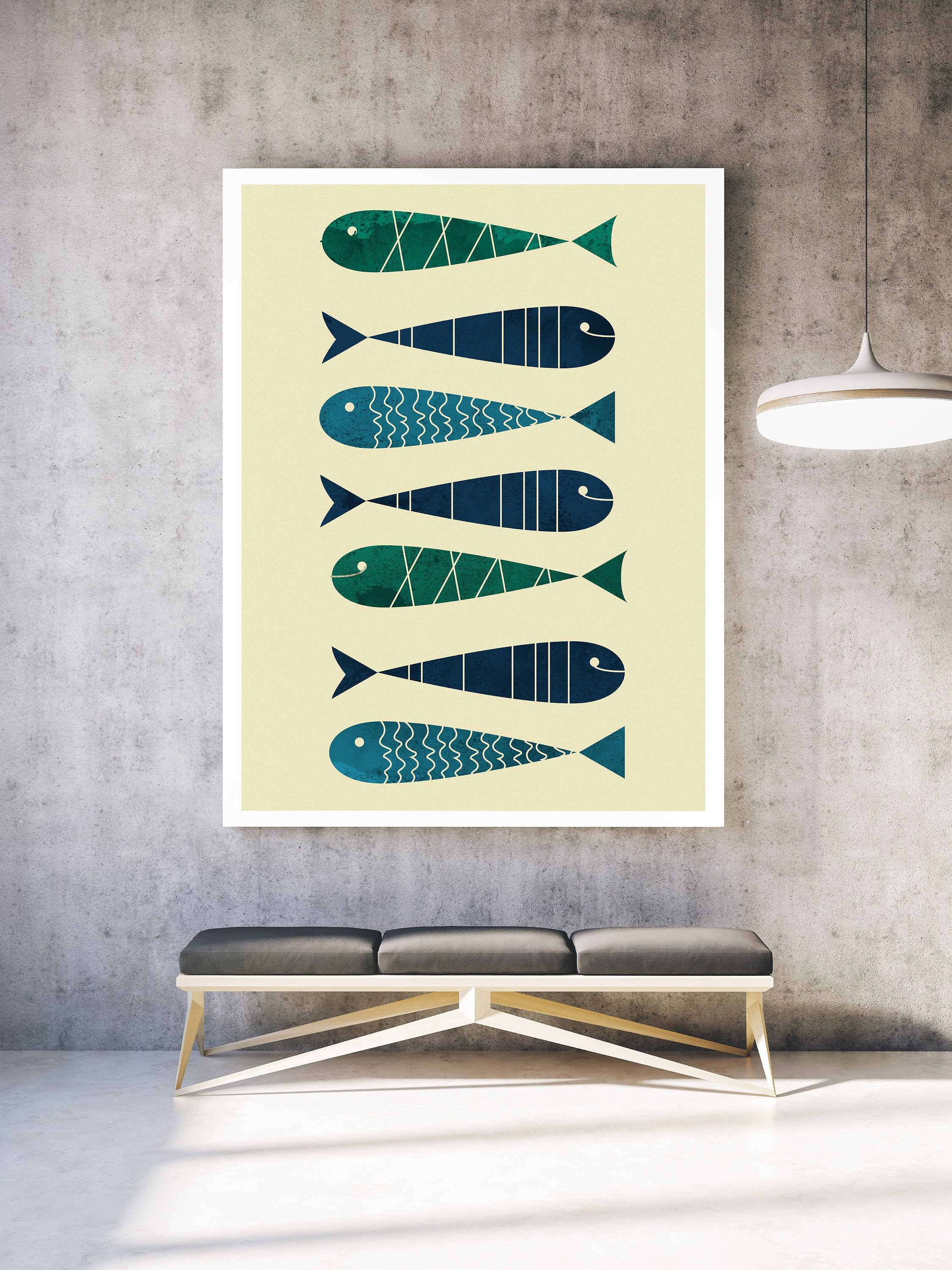 Fish Print Nordic Sea Design Fish Wall Art Minimalism | Etsy